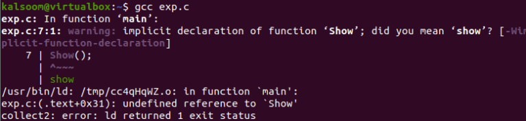 ERROR: Undefined Reference to a Function in C