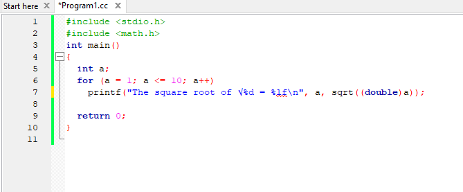 Sqrt Function In C