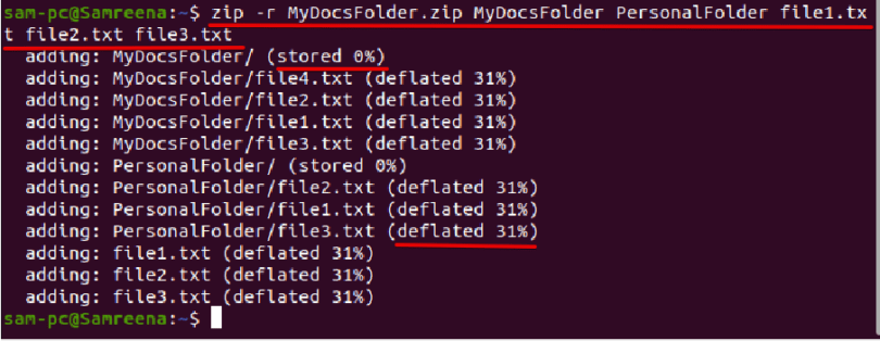 How To ZIP A Folder In Ubuntu