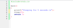 Sleep function in C