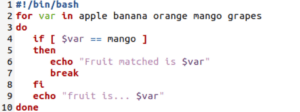 How to write a ‘for’ Loop in a Shell Script