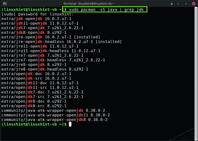 How to install Java on Manjaro