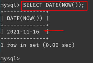 How to get today’s date in a MySQL query