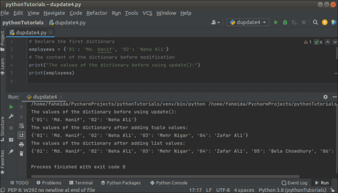 Python Dictionary Update Method