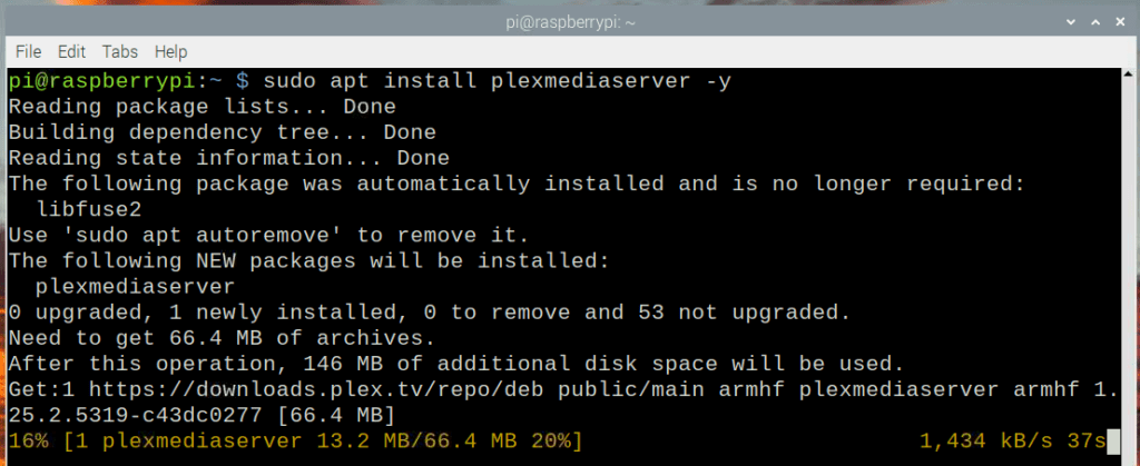 Install Plex on Raspberry Pi 4