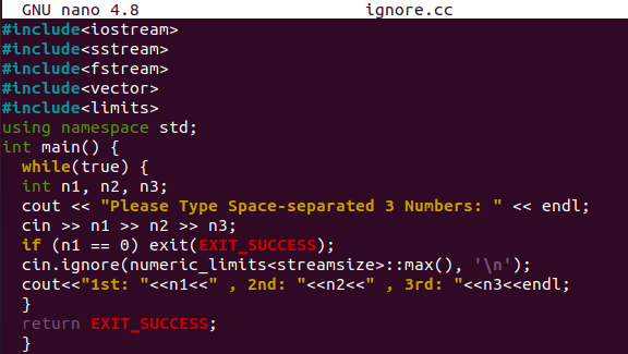 Cin ignore In C UI Tech Mind