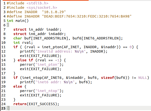 学习C语言的inet_pton函数函数inet_pton()用于转换互联网地址，即IP地址，以文本形式包含数字二进制格式 - 掘金