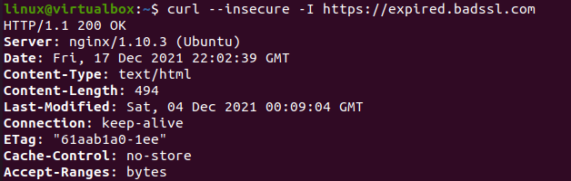 Curl Ignore SSL Certificate Errors