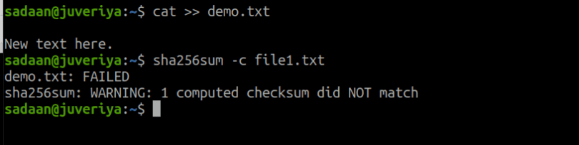 SHASUM Command on Linux