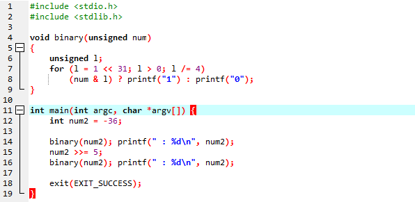 Arithmetic Shift And Logical Shift In C