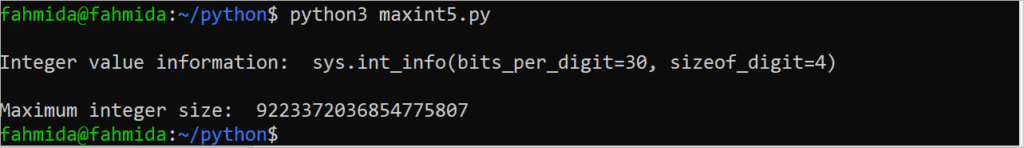 Python Max Integer