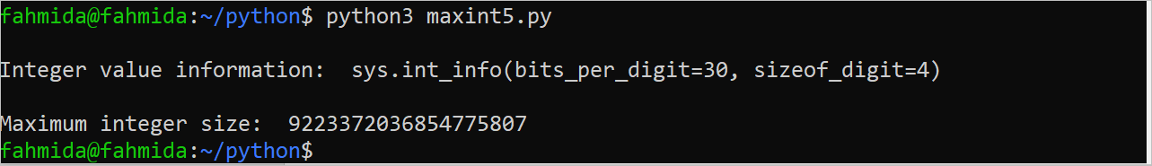 Python Max Integer
