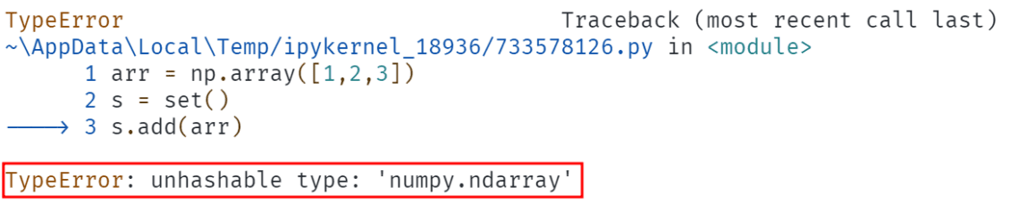 Resolved “TypeError: Unhashable Type” Numpy.Ndarray