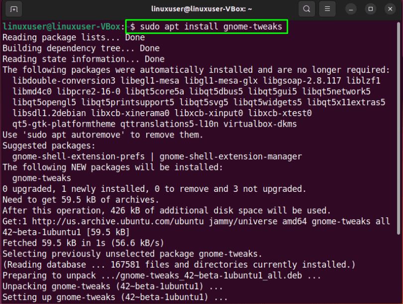Install Gnome Tweak Tools on Ubuntu 22.04