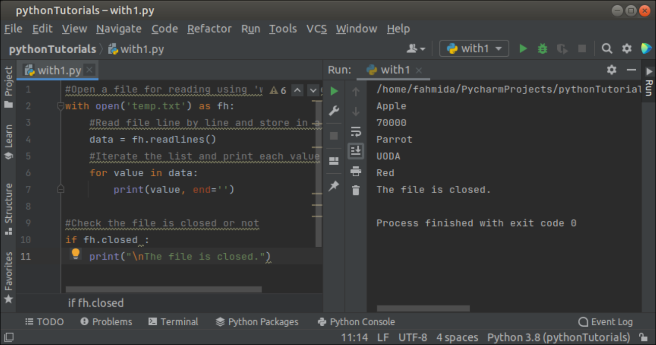 Open A File In Python Using The with Statement