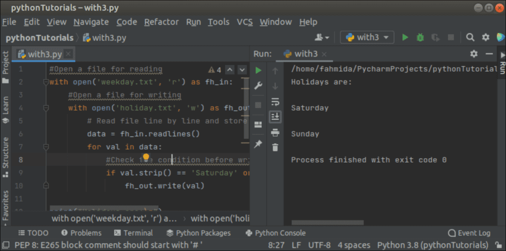Open a File in Python Using the ‘with’ Statement