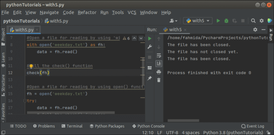 Open a File in Python Using the ‘with’ Statement