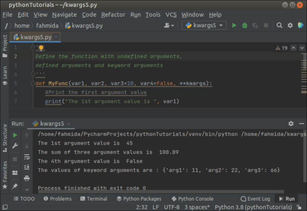Use Of Python Kwargs