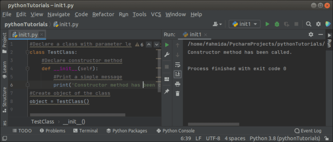 Use Of The Init Function In Python