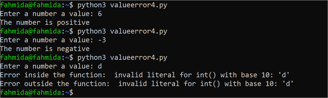 Python Invalid Value Exception