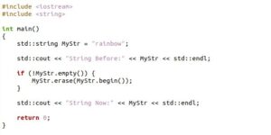 Remove First Character From String in C++