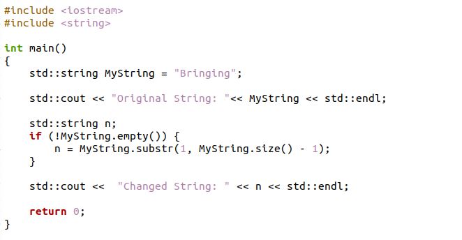 Remove First Character From String In C 