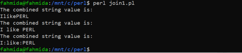 Use of PERL join() Function
