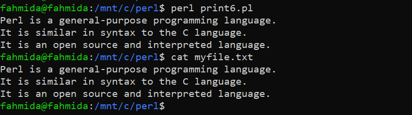 Use Of Print In PERL