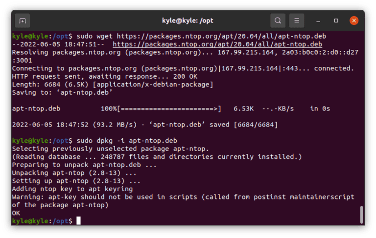 Monitoring Network Traffic Using Ntop Linux Command