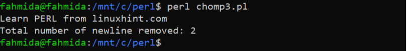 PERL Chomp Function