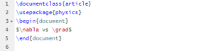 How to Write and Use the Gradient Symbol in LaTeX – Linux Hint