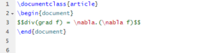 How to Write and Use the Gradient Symbol in LaTeX – Linux Hint