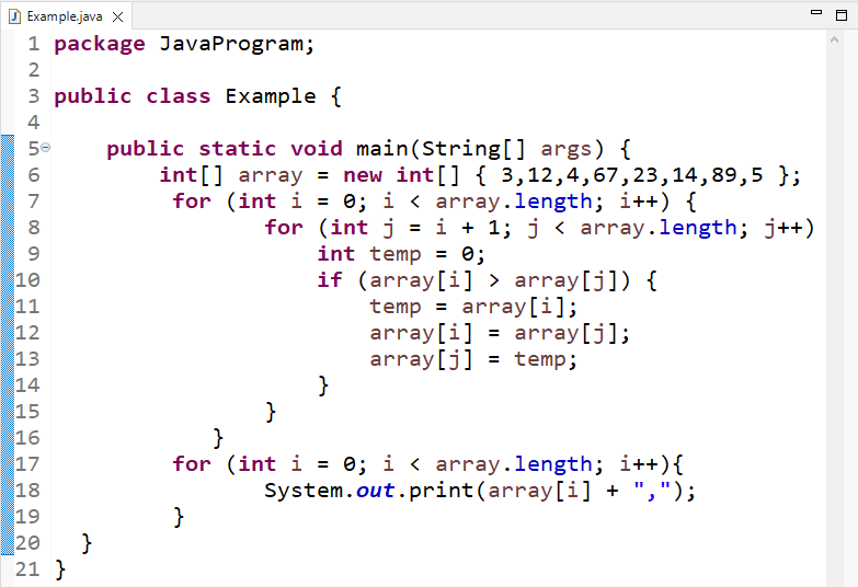 How To Sort An Array In Java Without Using The Sort Method