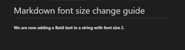 Markdown Font Size
