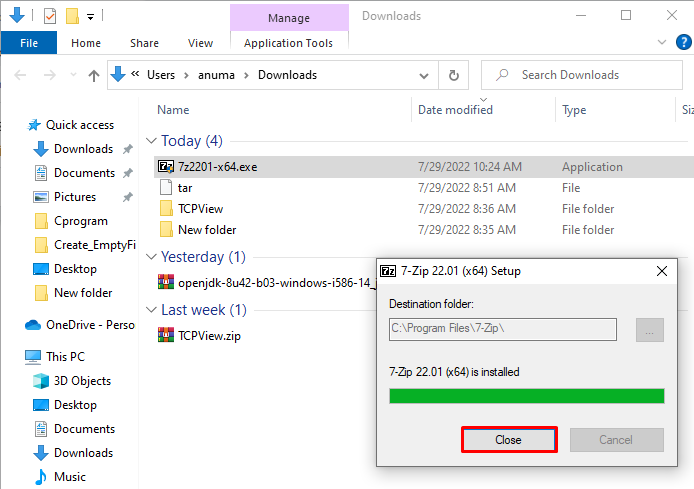 How To Create Tar gz Archive File In Windows 