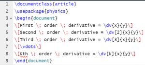 How to Write and Use a Derivative Symbol in LaTeX