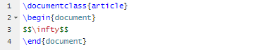 How to Write and Use Infinity Symbol in LaTeX – Linux Hint