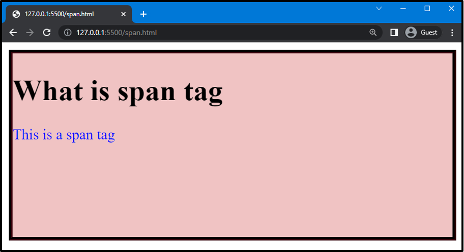 HTML Span Tag