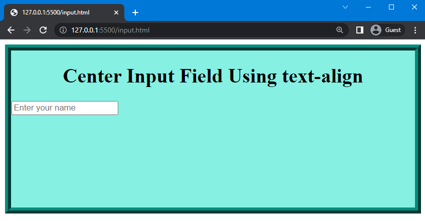 How To Center An Input Field Using CSS DevsDay ru